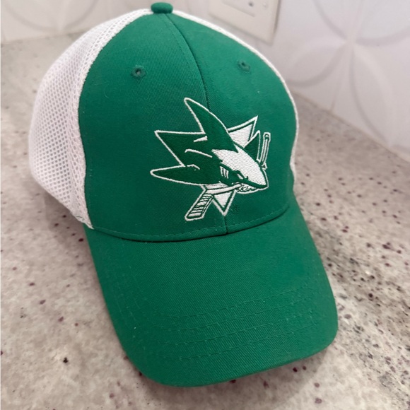 Accessories | Green And White Shark Logo Cap | Poshmark